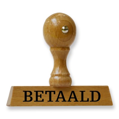 Handstempel BETAALD. Handstempels met diverse teksten.